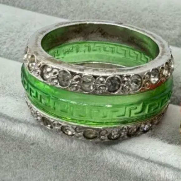 Givenchy | Jewelry | Givenchy Green Silver Ring Size 7 | Poshmark